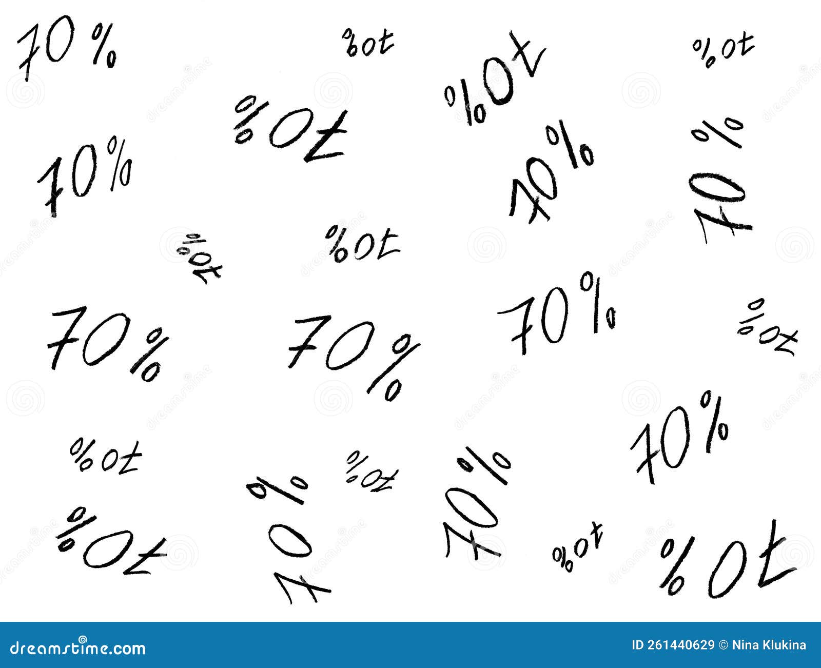 On a White Background, the Outline of Numbers with Percentages is Black ...