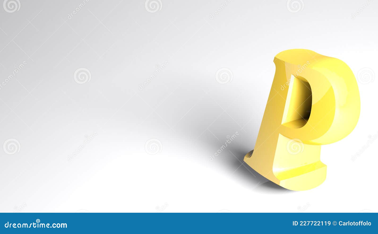 White Background with P Letter - 3D Rendering Illustration Stock ...