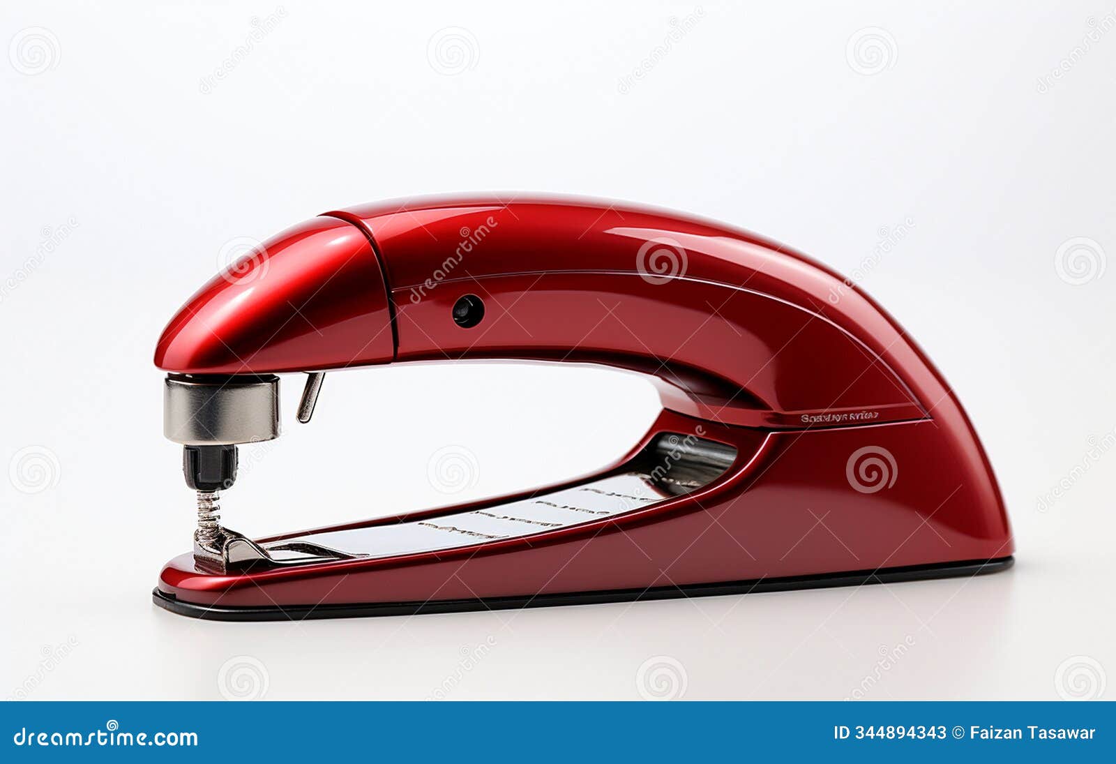 White Background Paper Sheets Red Stapler Stock Illustration ...