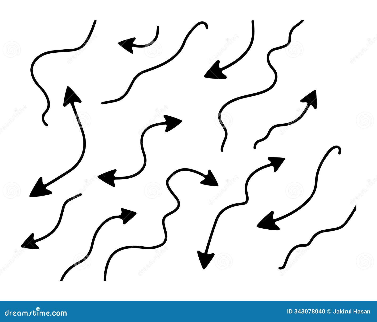 Hand Drawn Black Arrow Pattern Stock Vector - Illustration of graphic ...