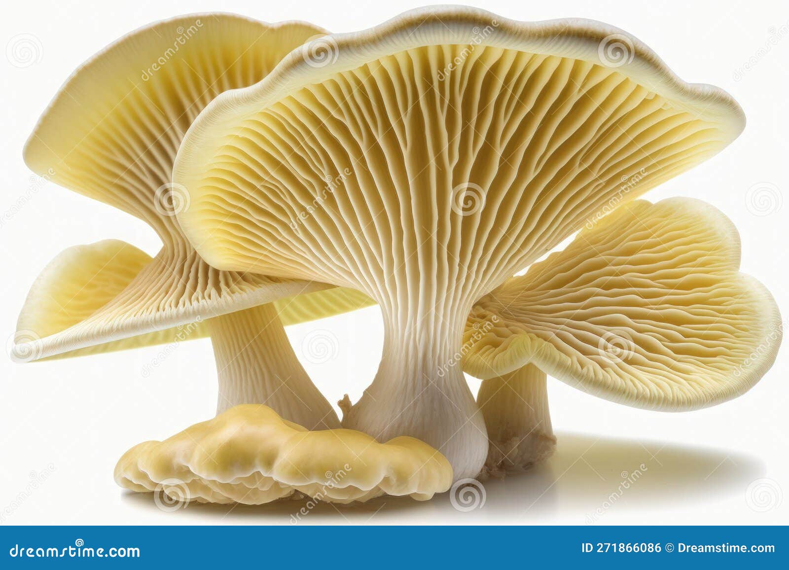 On a White Background, Pleurotus Eryngii Mushrooms Stock Illustration ...
