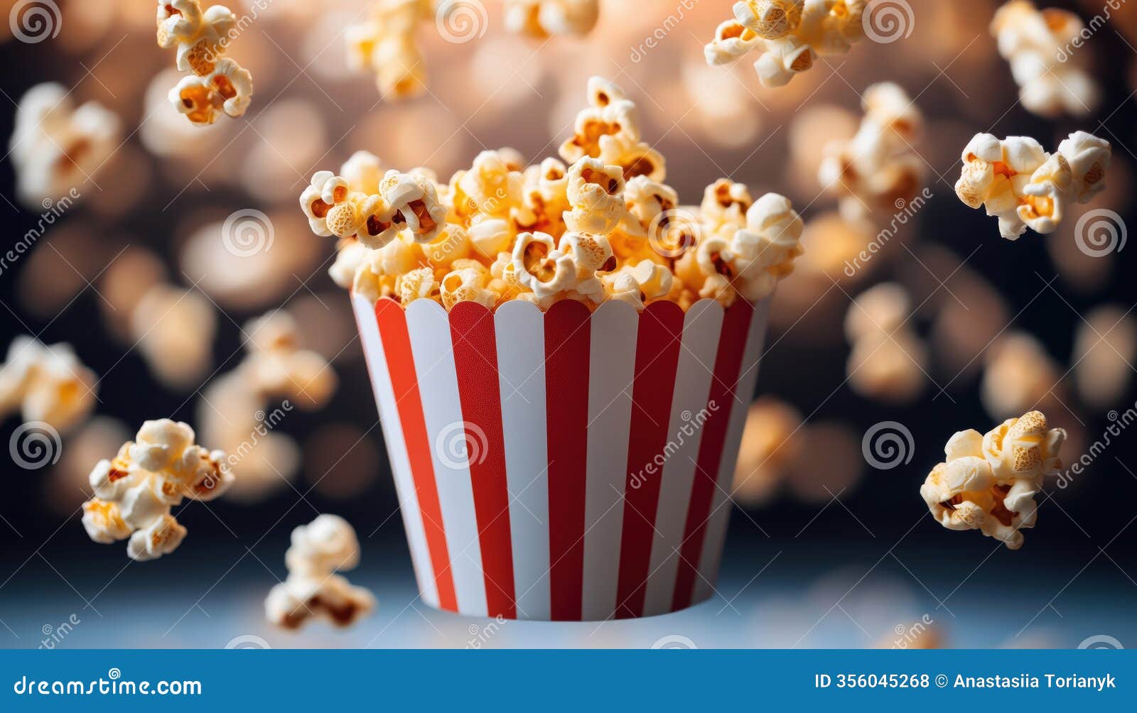 White Background Popcorn Frame with Flying Popcorn Stock Photo - Image ...