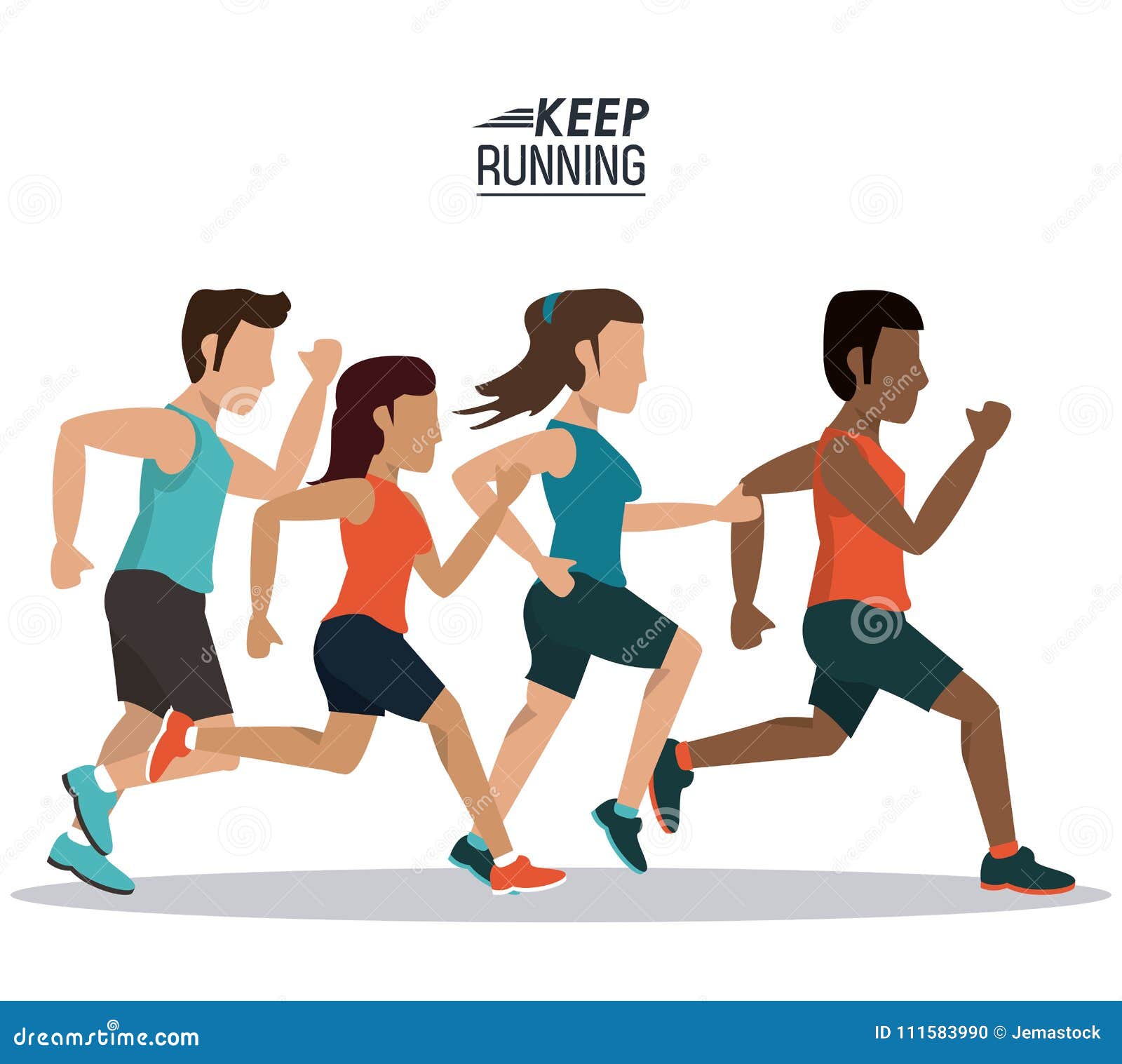 Keep Running Logo Gesign, Colorful Poster Template For Sport Event ...