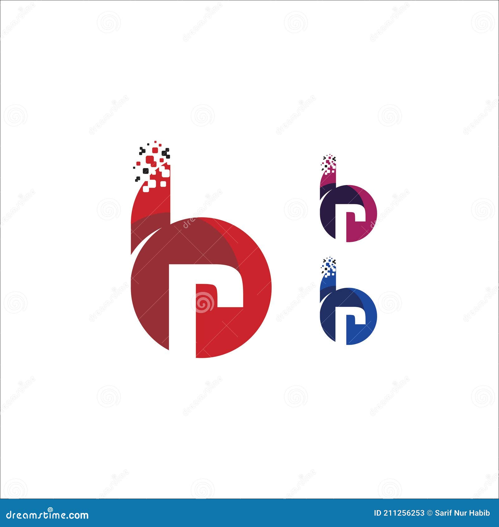 Letter B and R Abstract Technology Logo Design Template Stock Vector ...