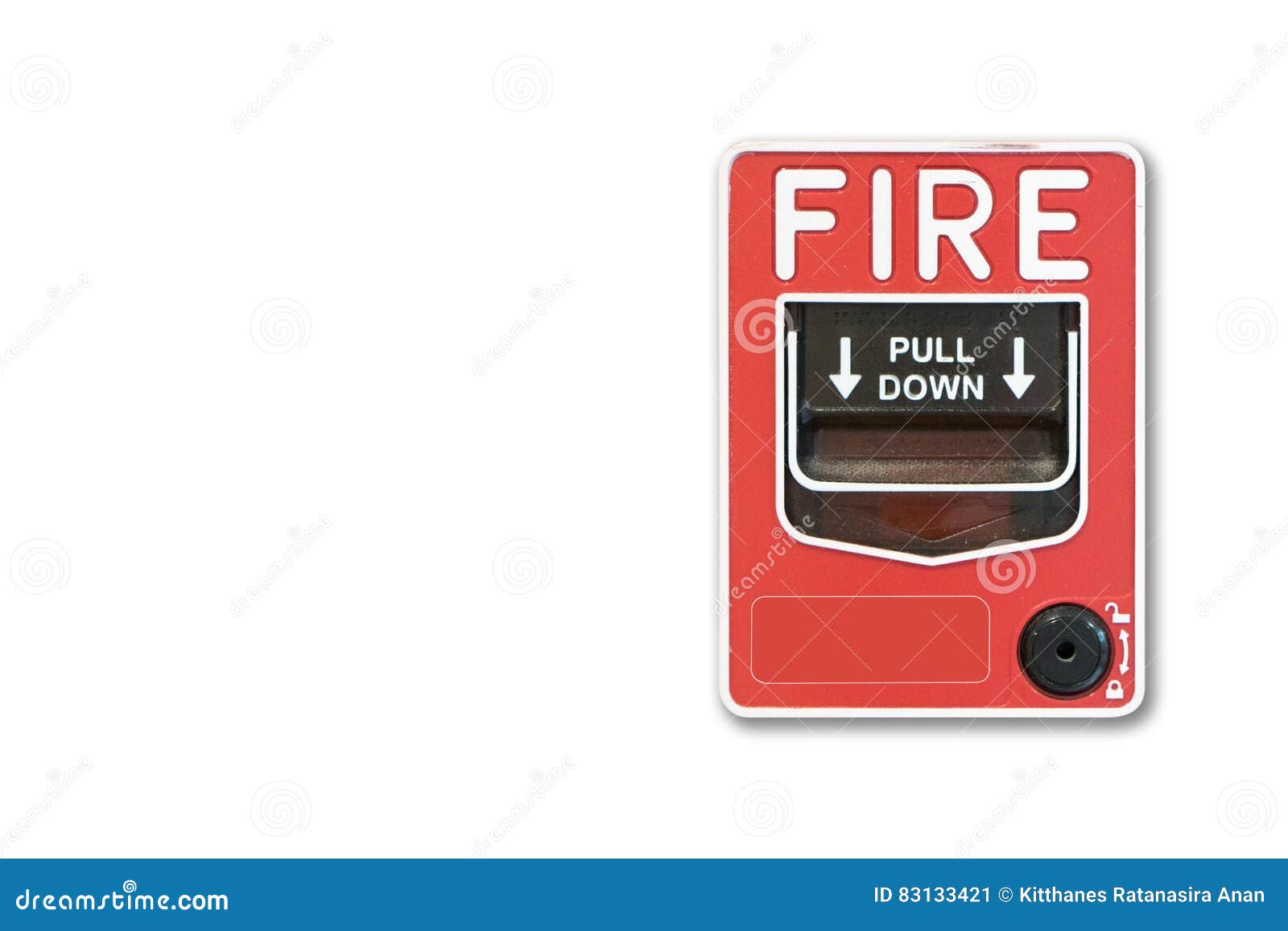 White Background. Push Button Switch Fire. Stock Image - Image of bell ...
