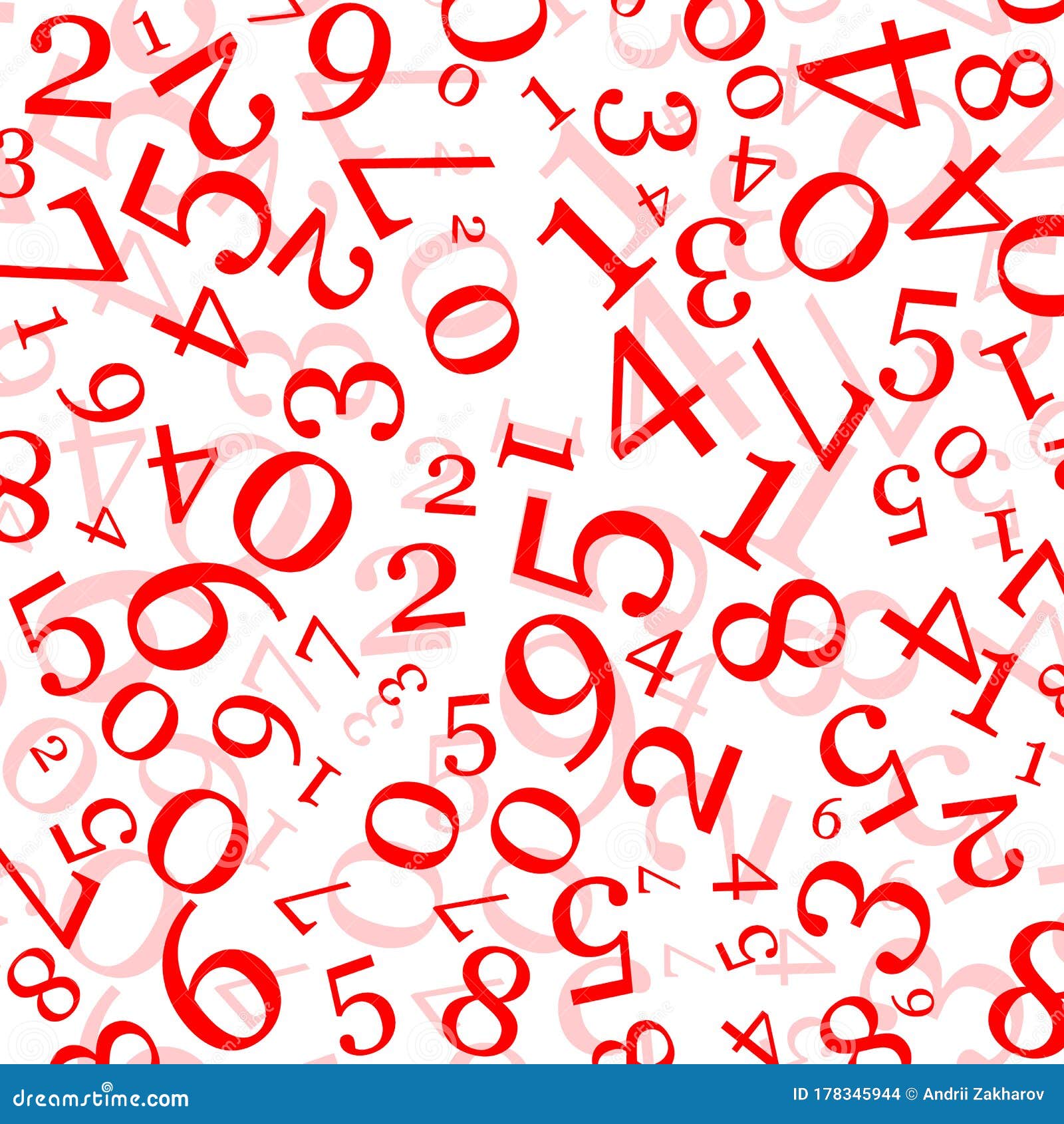 On a White Background in Random Order are Red Numbers Stock Vector ...