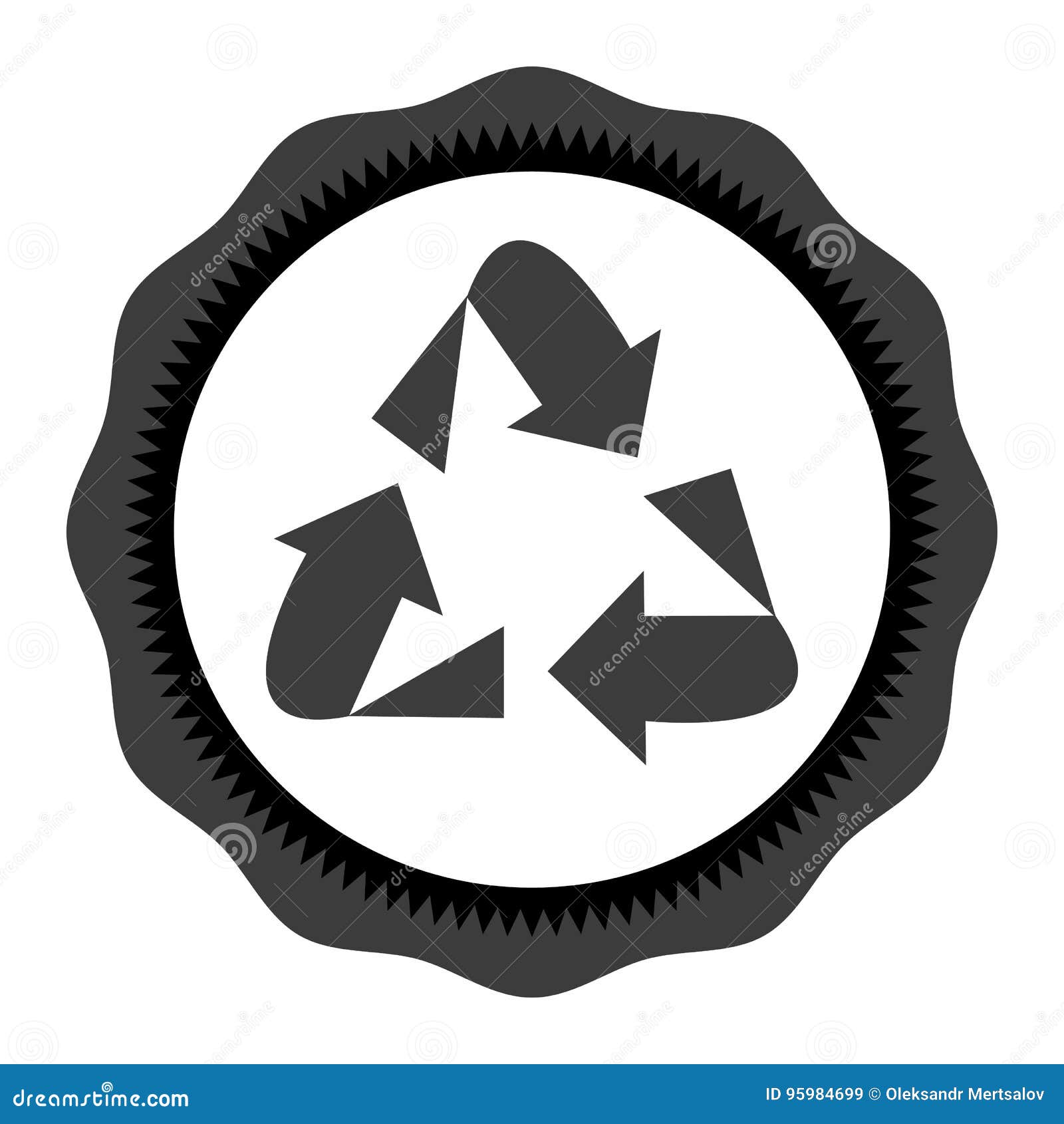 White Background Recycle Icon. Style is Flat Symbol, Gray Color ...
