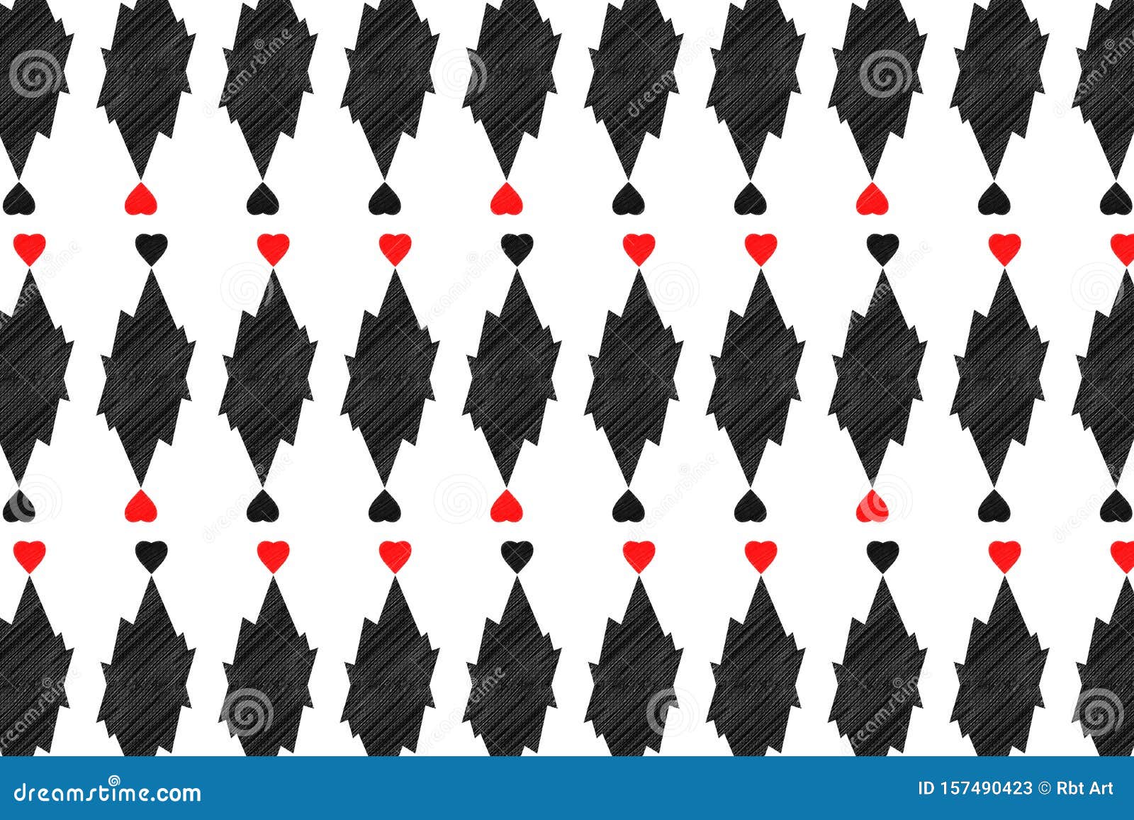 Black, Red and White Pattern. White Background with Red and Black Heart ...