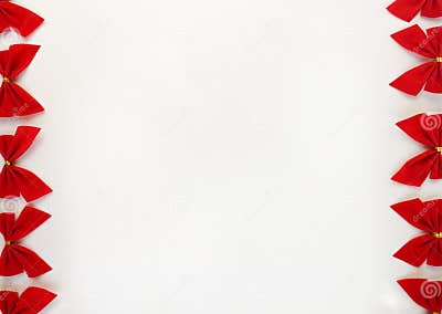 White Background with Red Bow Frame Stock Photo - Image of shopping ...
