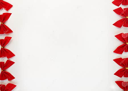 White Background with Red Bow Frame Stock Photo - Image of shopping ...