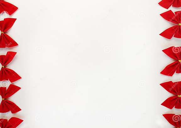White Background with Red Bow Frame Stock Photo - Image of shopping ...