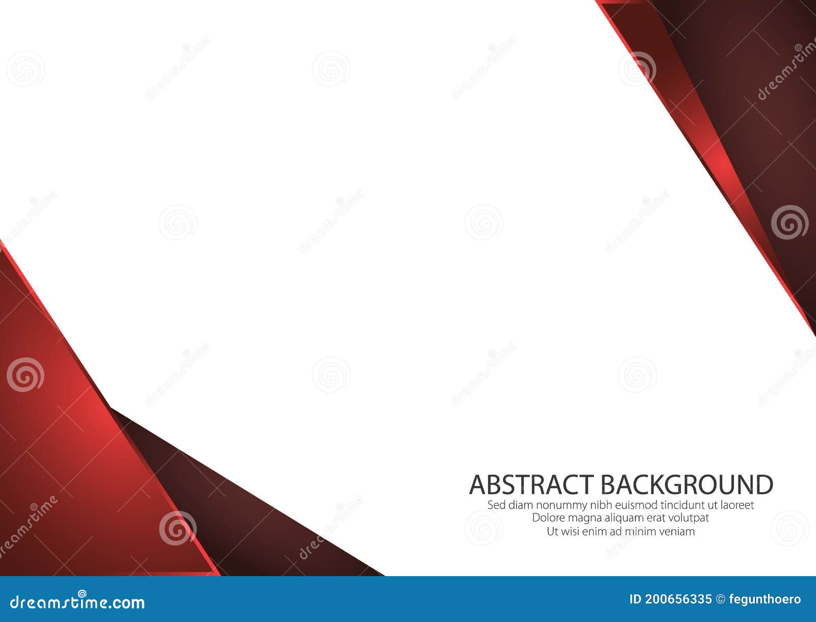 White Background with Red Color Shape Side. Modern Abstract Shape Stock ...
