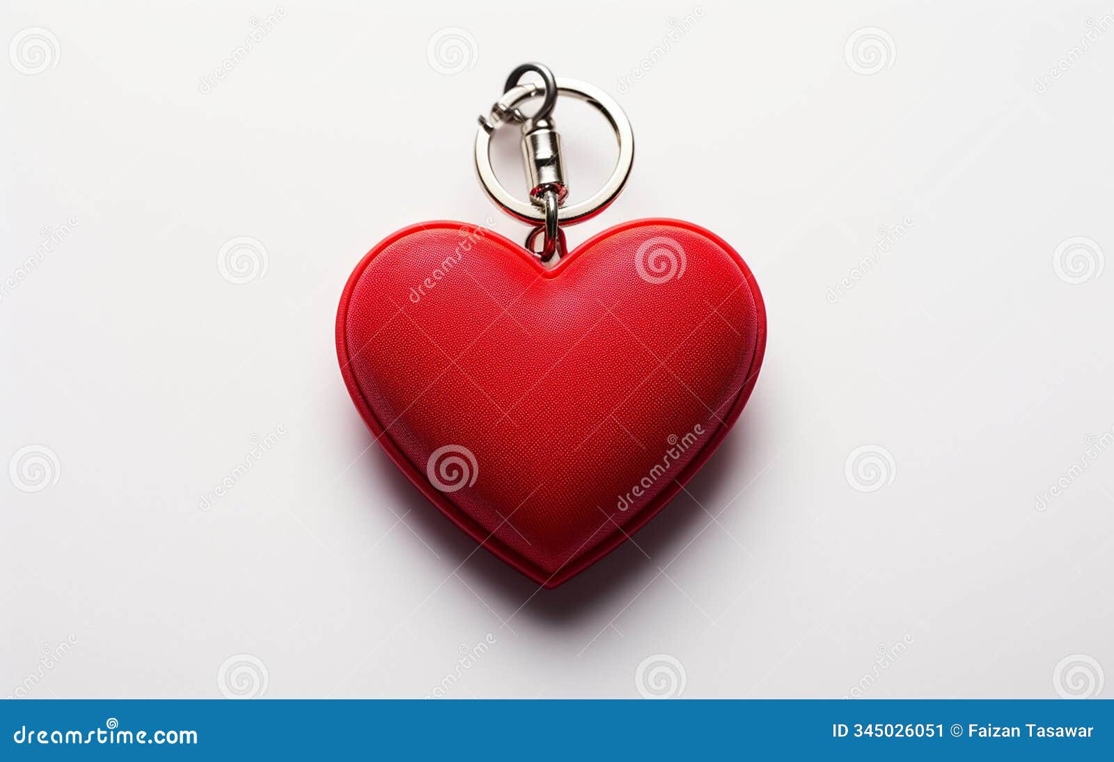 White Background Red Heart Keychain Stock Illustration - Illustration ...