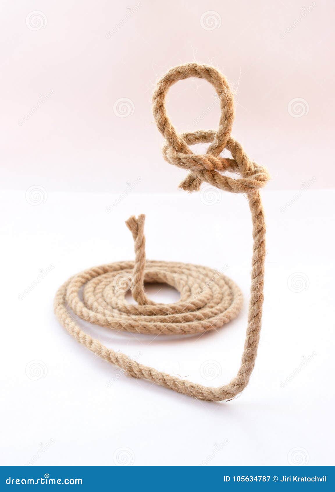 The Rope with Dragon Loop on a White Background Stock Image - Image of ...