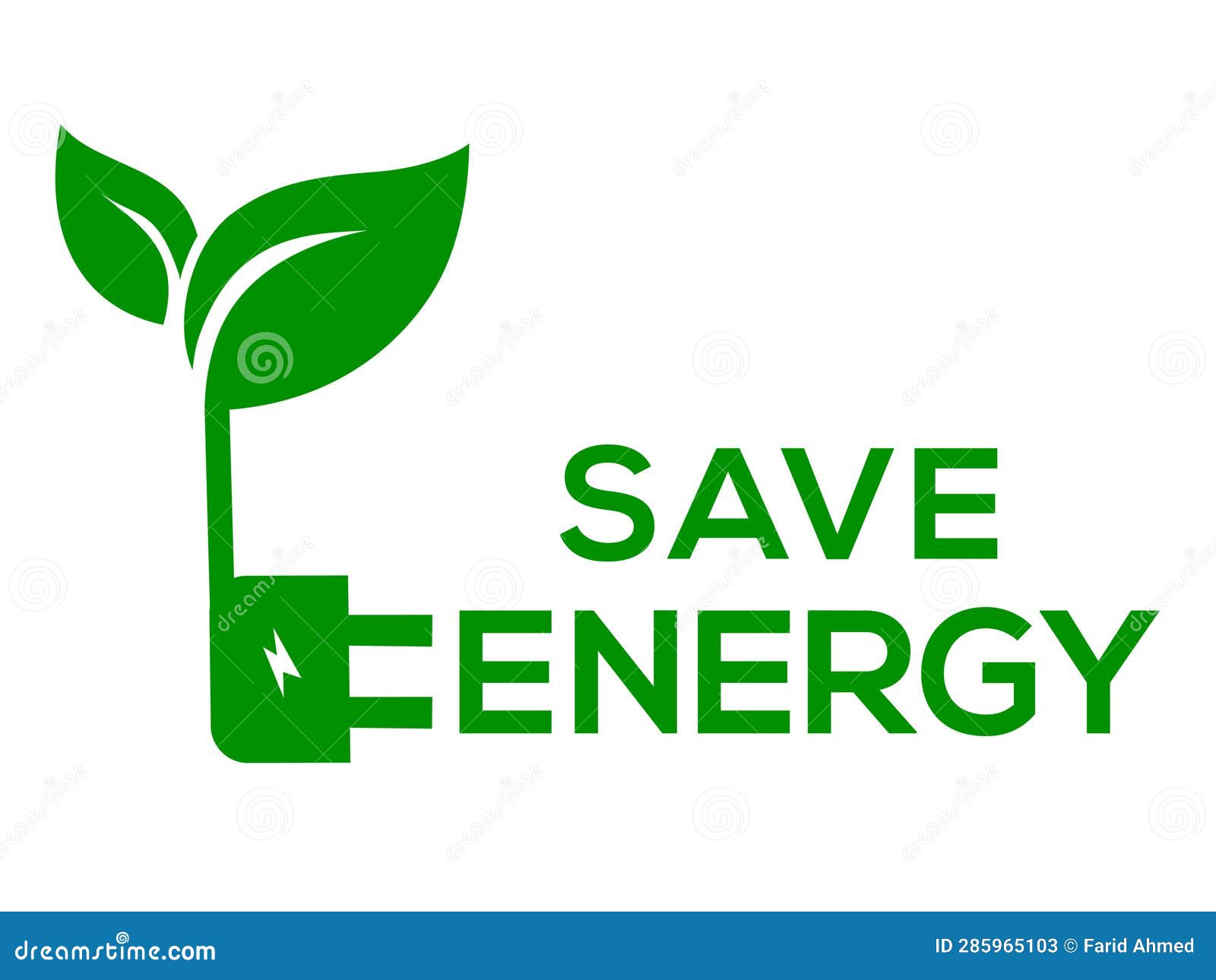 White Background Save Energy Logo or Icon, Save Energy Vector Logo ...