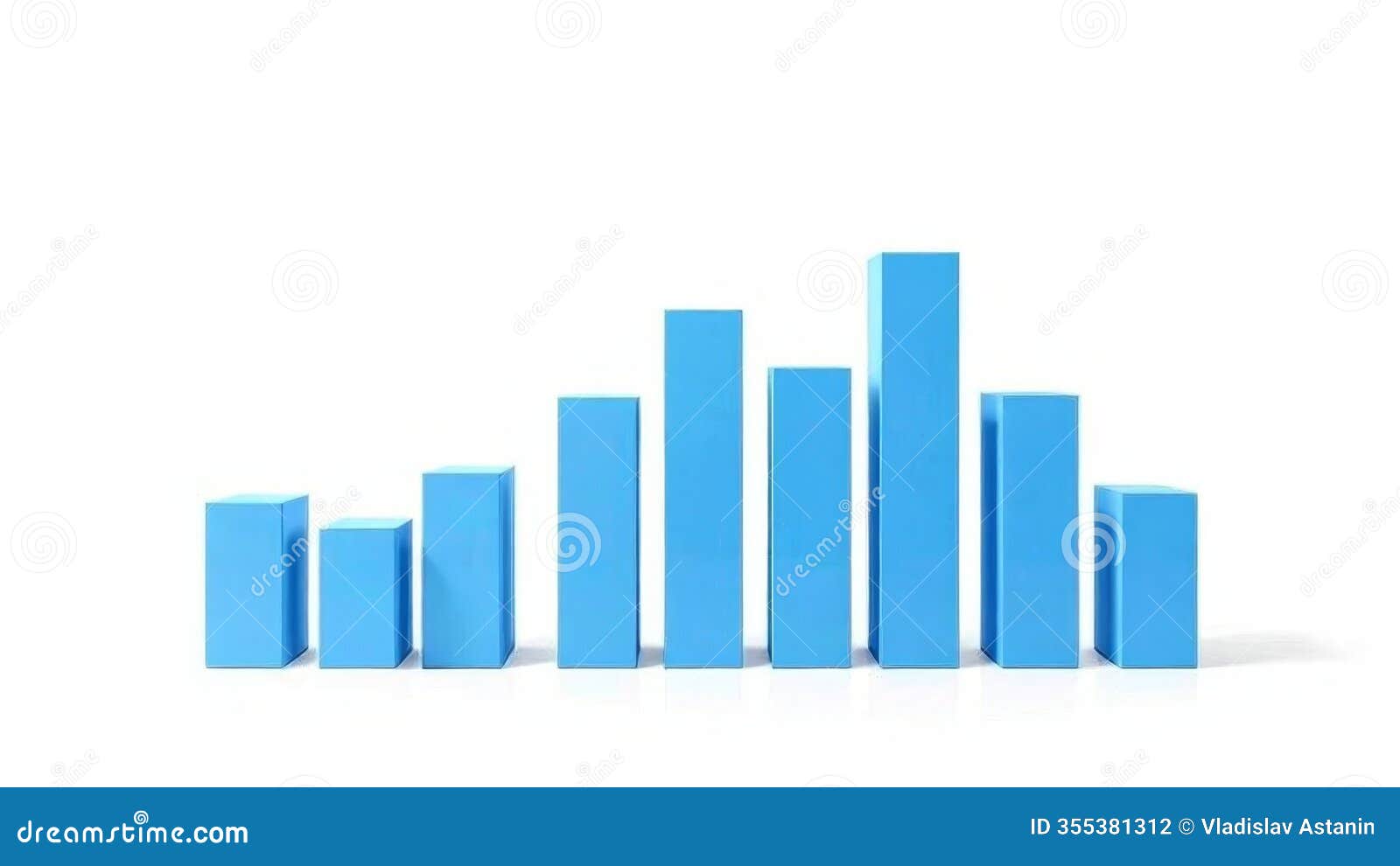 On a White Background is a Series of Blue Vertical Bars, Statistics of ...