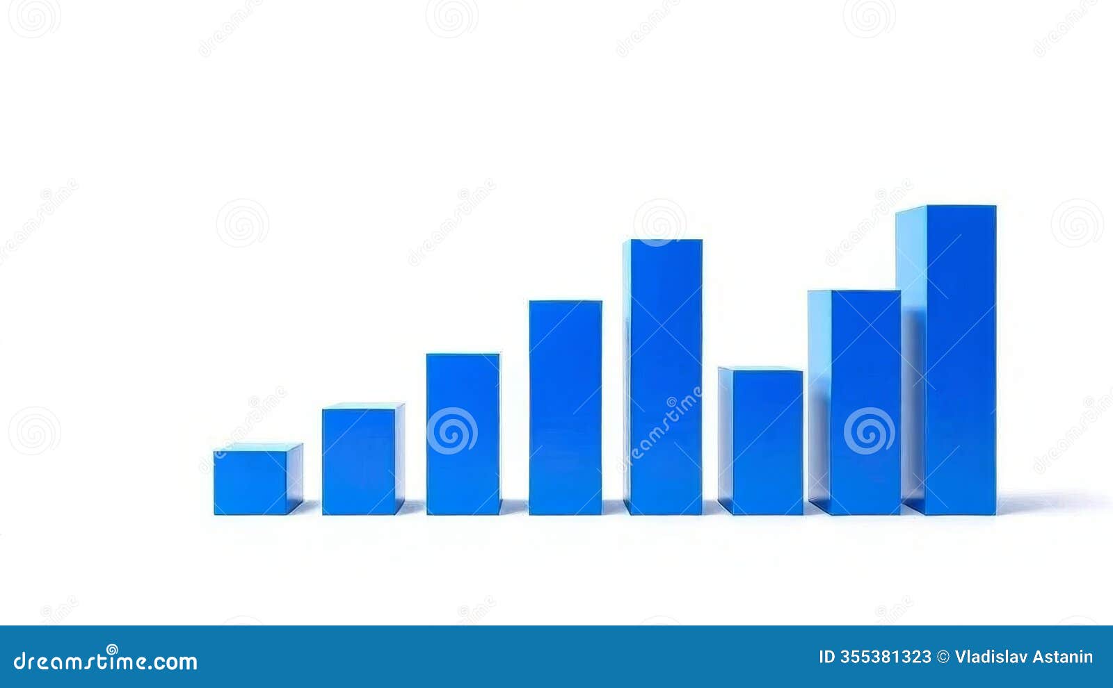 On a White Background is a Series of Blue Vertical Bars, Statistics of ...