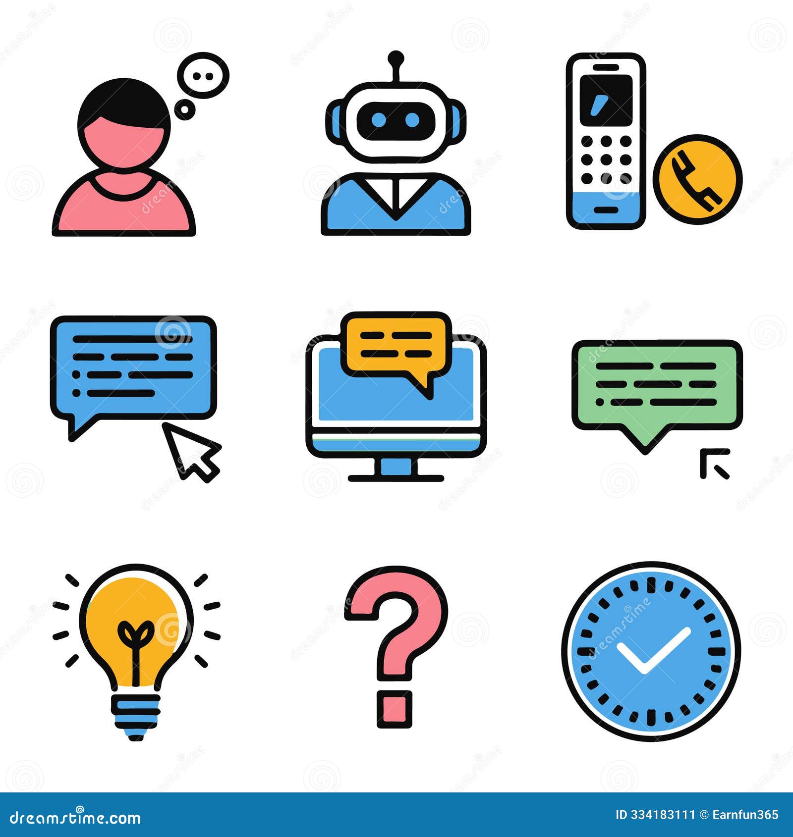 A Lightbulb And Question Marks Digital Illustration On A Blue ...