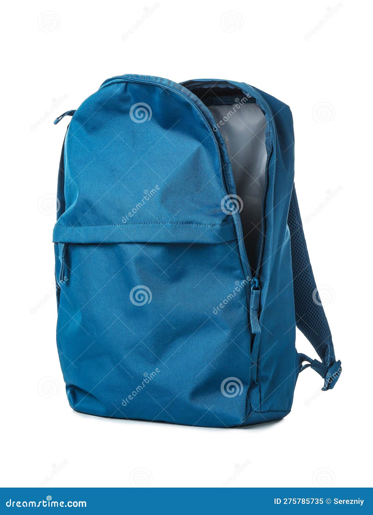 Empty School Backpack on White Background Stock Image - Image of ...
