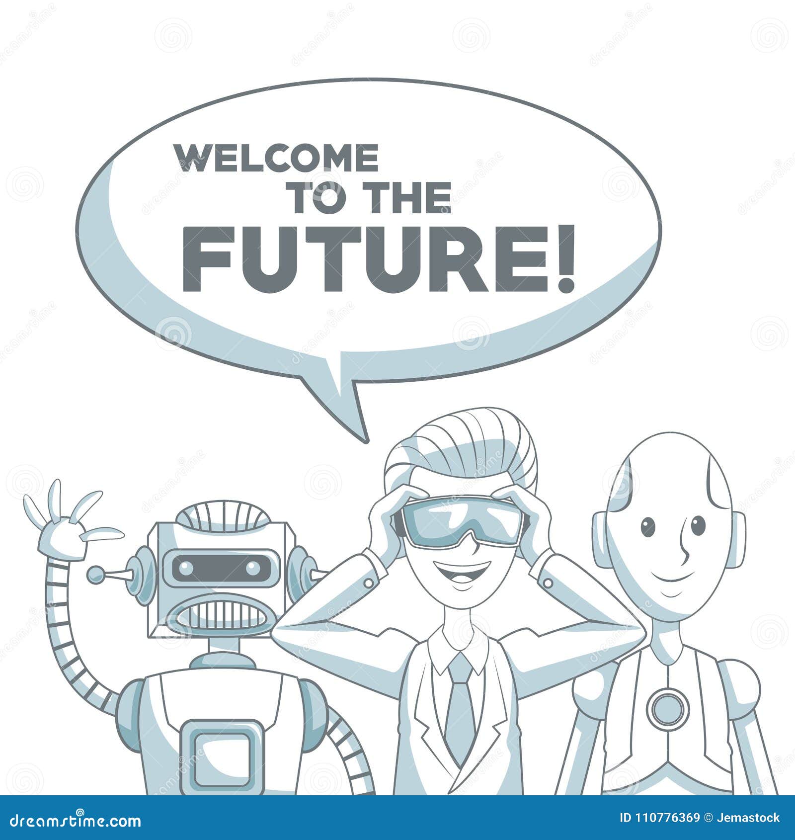 White Background with Silhouette Color Sections Shading of Set Human ...