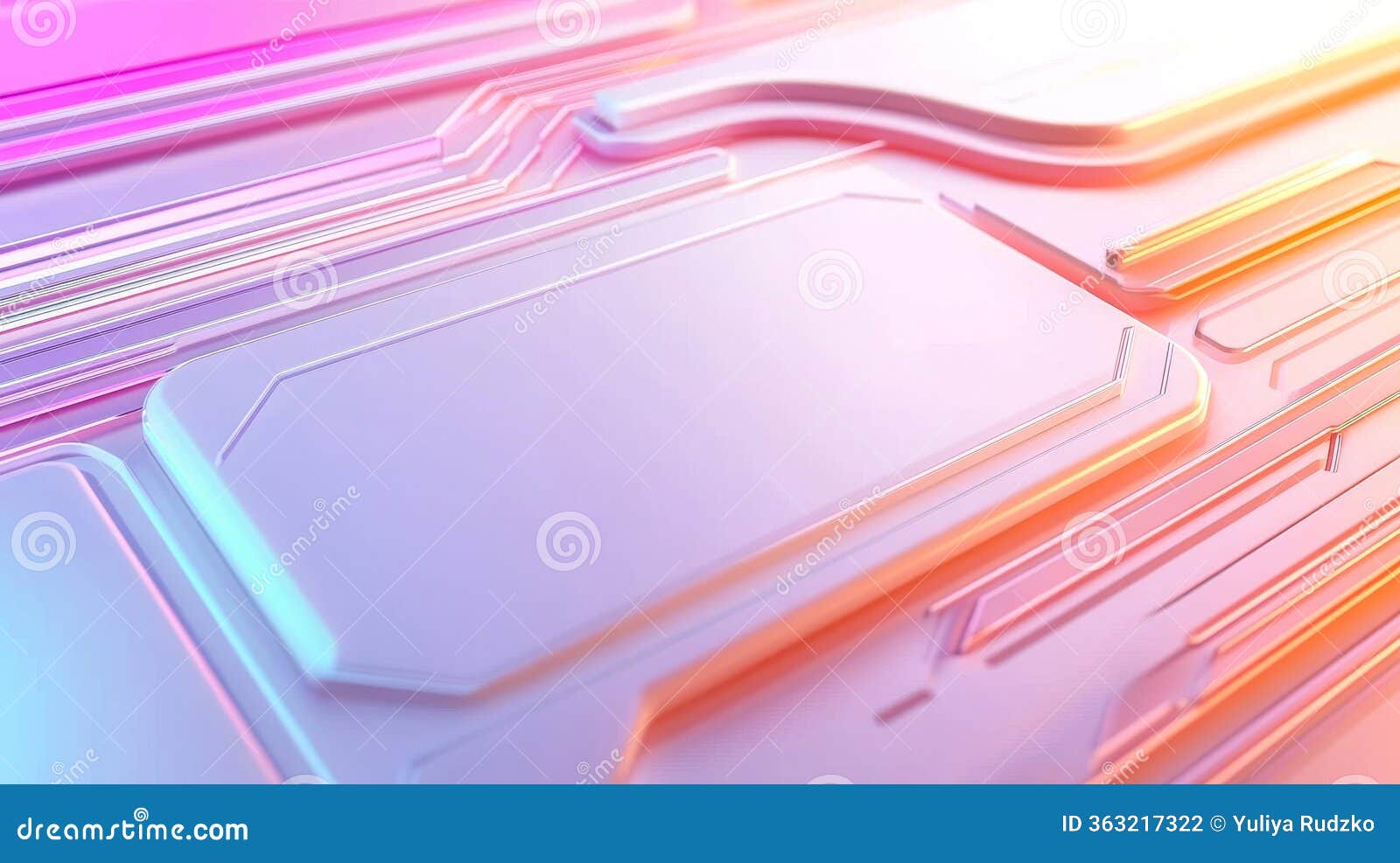 On a White Background, a Silicon Wafer Microchip with a Bright Rainbow ...