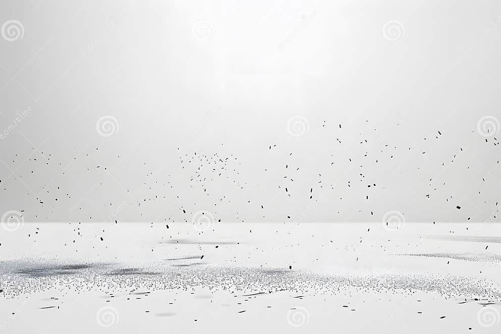 Abstract White Background with Tiny Flying Particles Stock Illustration ...
