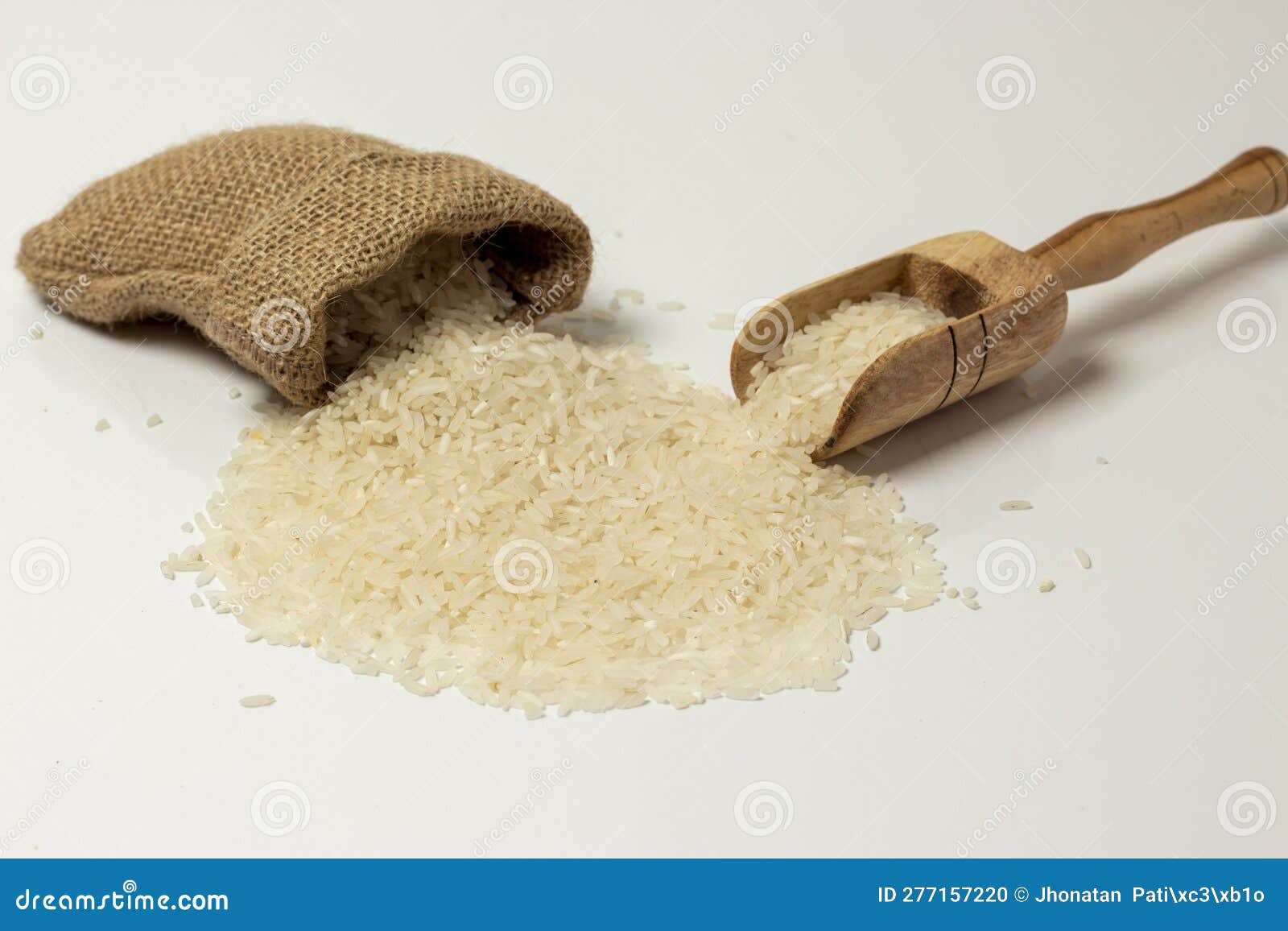 White Background - Spilled Rice Grains Stock Photo - Image of long ...