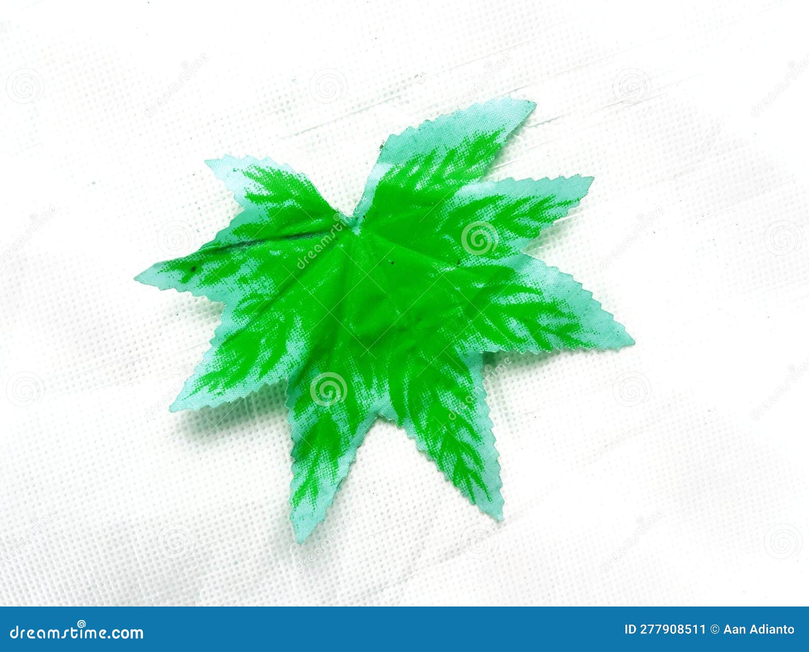 White Background with Star Shaped Green Leaf Objects Stock Image ...