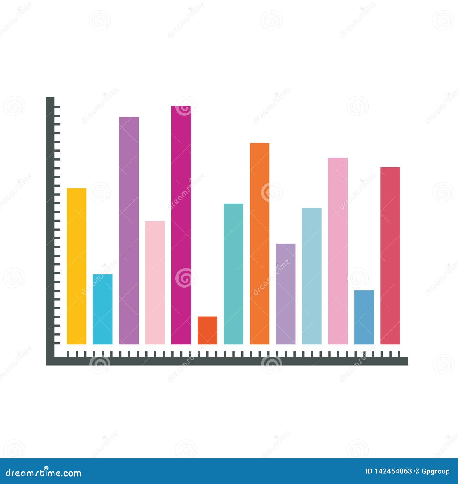 White Background with Statistical Graphs Colour Bars Stock Vector ...