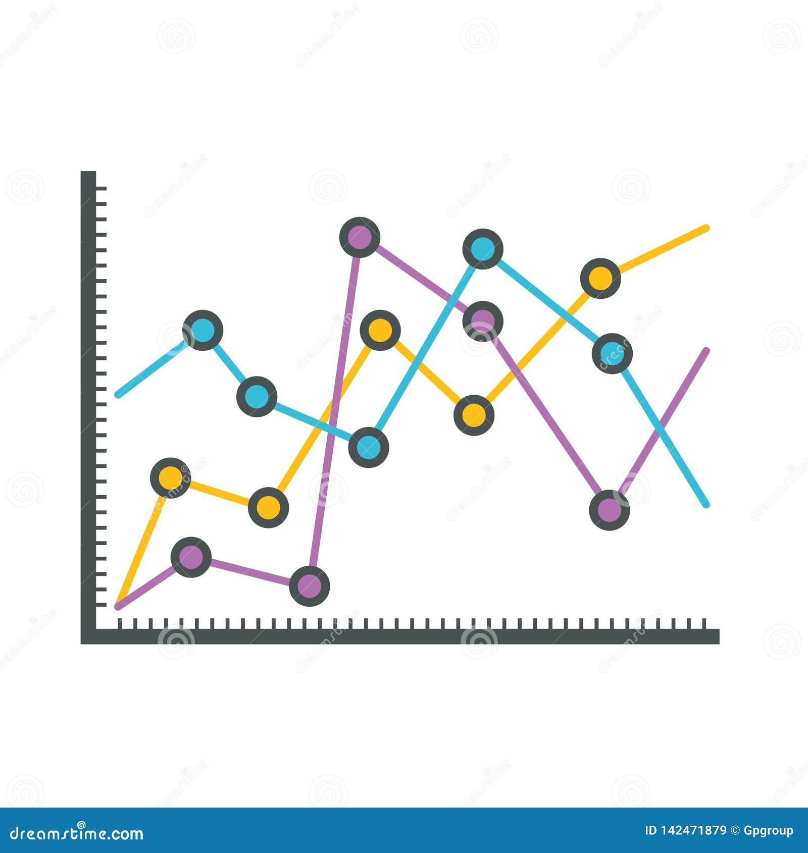 White Background with Statistical Graphs Linear Rising Stock Vector ...