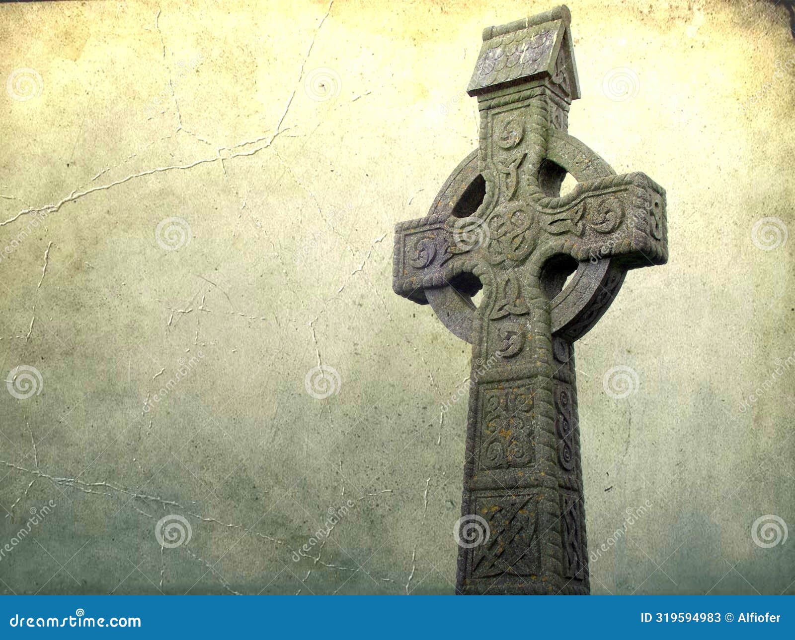Celtic Cross Isolated on a Grunge Textured Background Stock Image ...