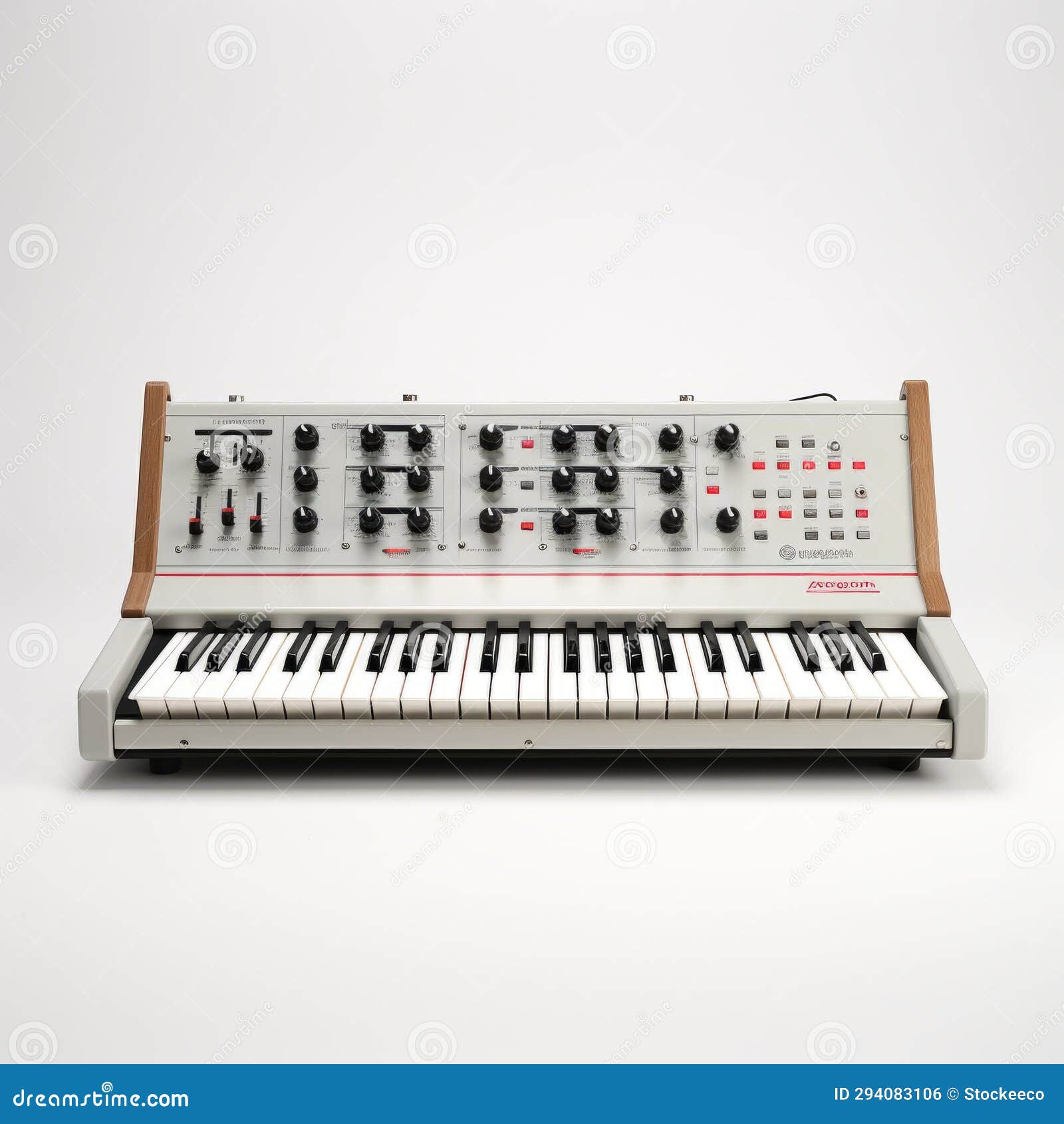 White Background Synthesizer with Analog Instrument Keyboard Stock ...