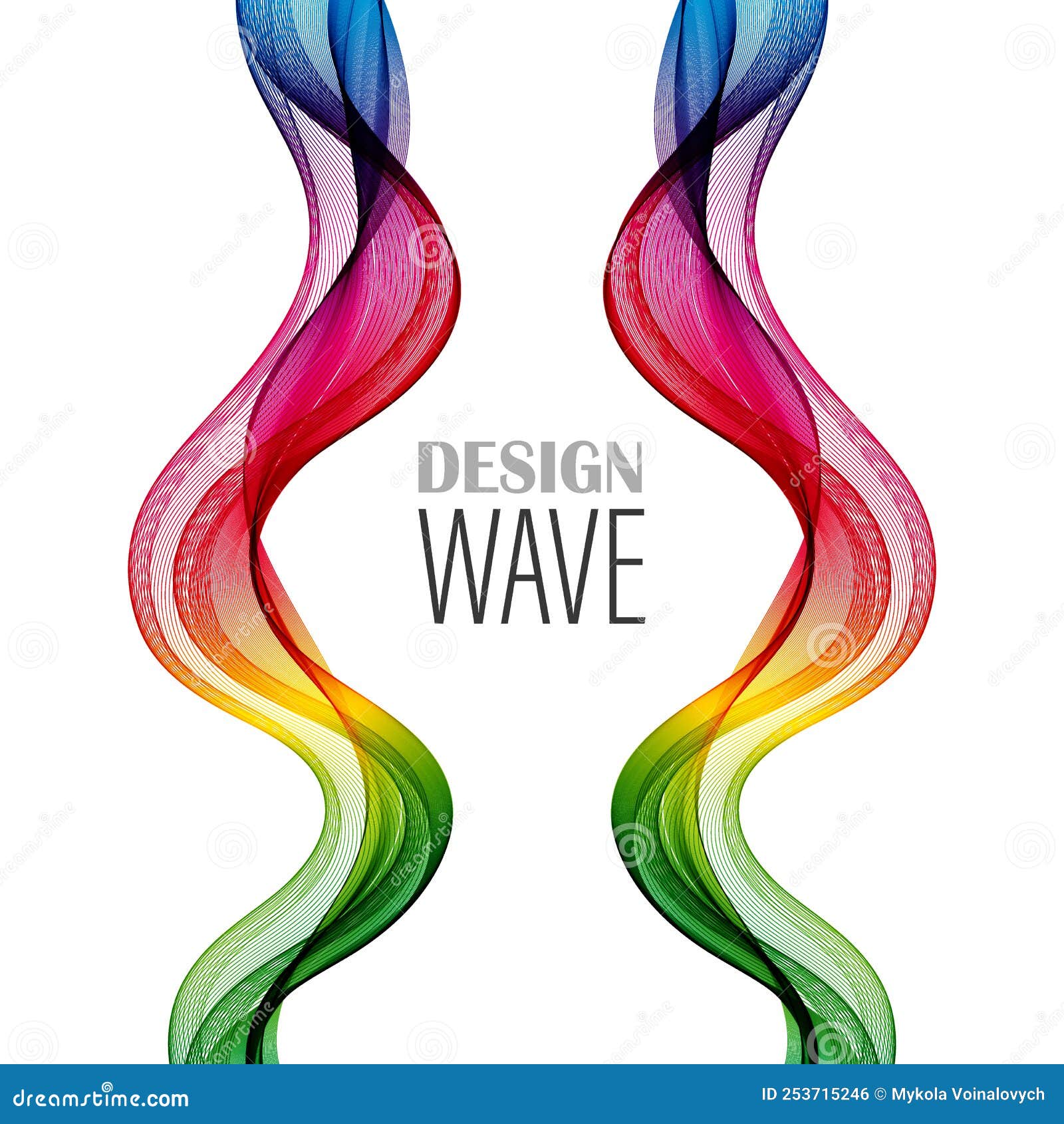 White Background Vector Transparent Vertical Rainbow Waves, Design ...
