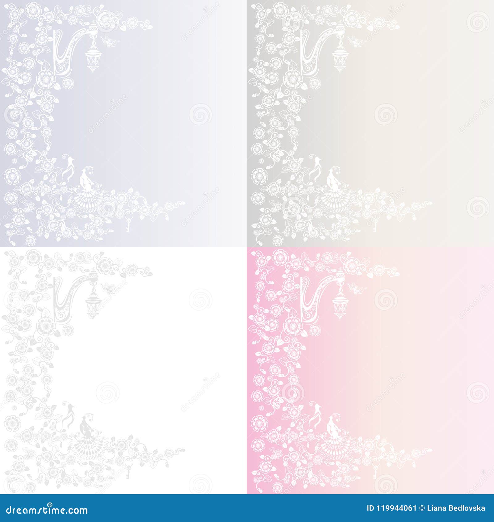 White Background with Vintage Pattern Stock Vector - Illustration of ...