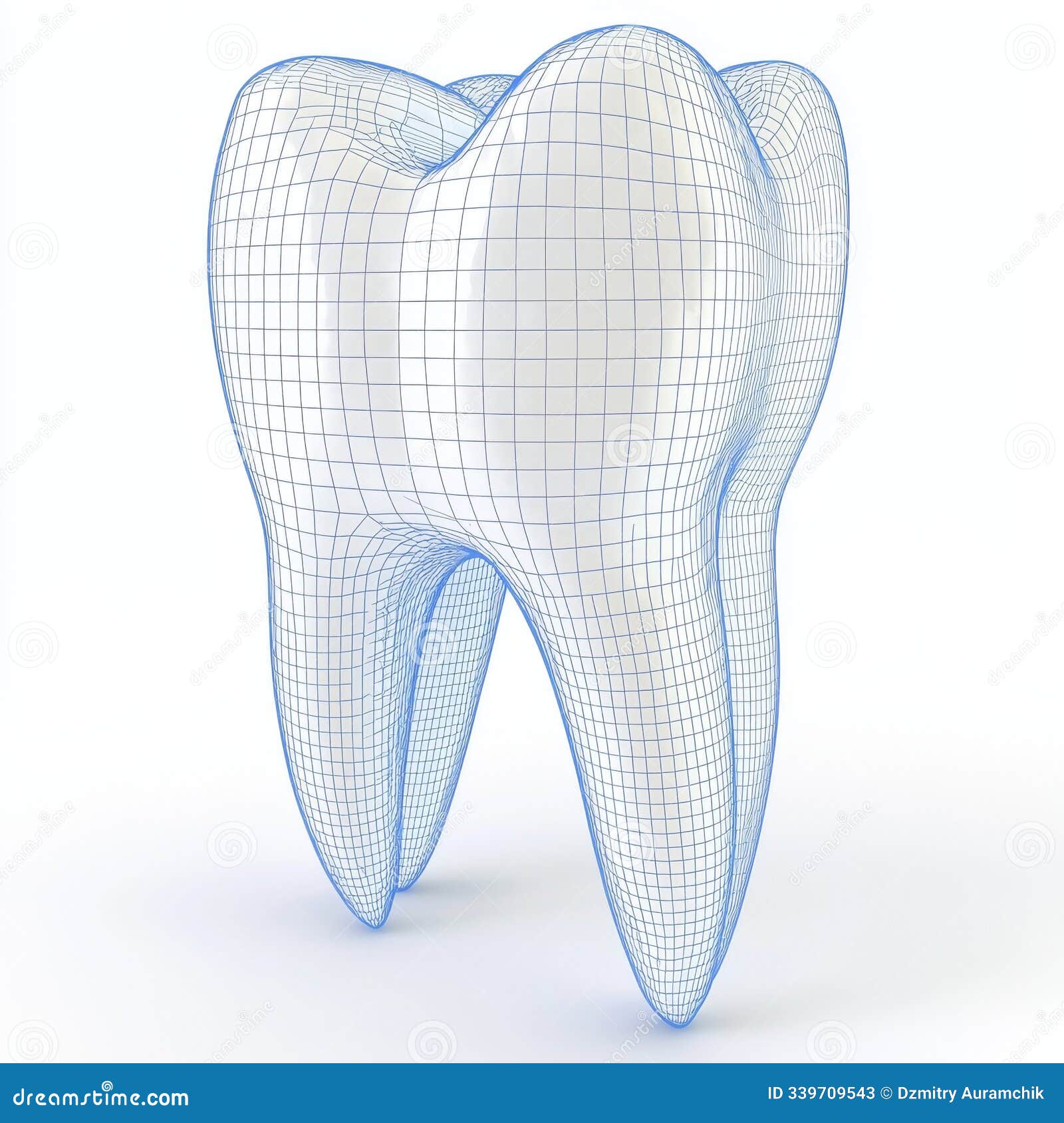 White Background with a Virtual Grid of Teeth Stock Image - Image of ...