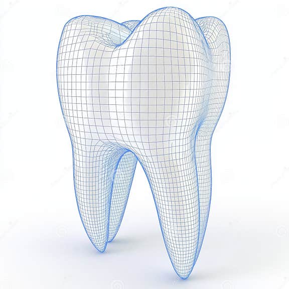 White Background with a Virtual Grid of Teeth Stock Image - Image of ...