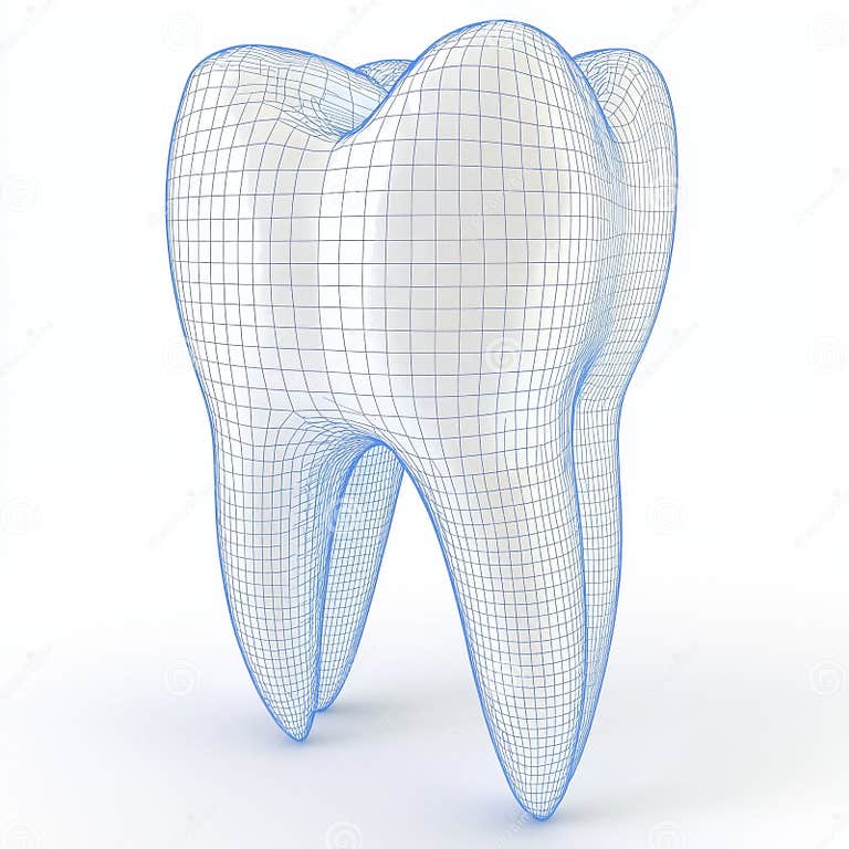 White Background with a Virtual Grid of Teeth Stock Image - Image of ...