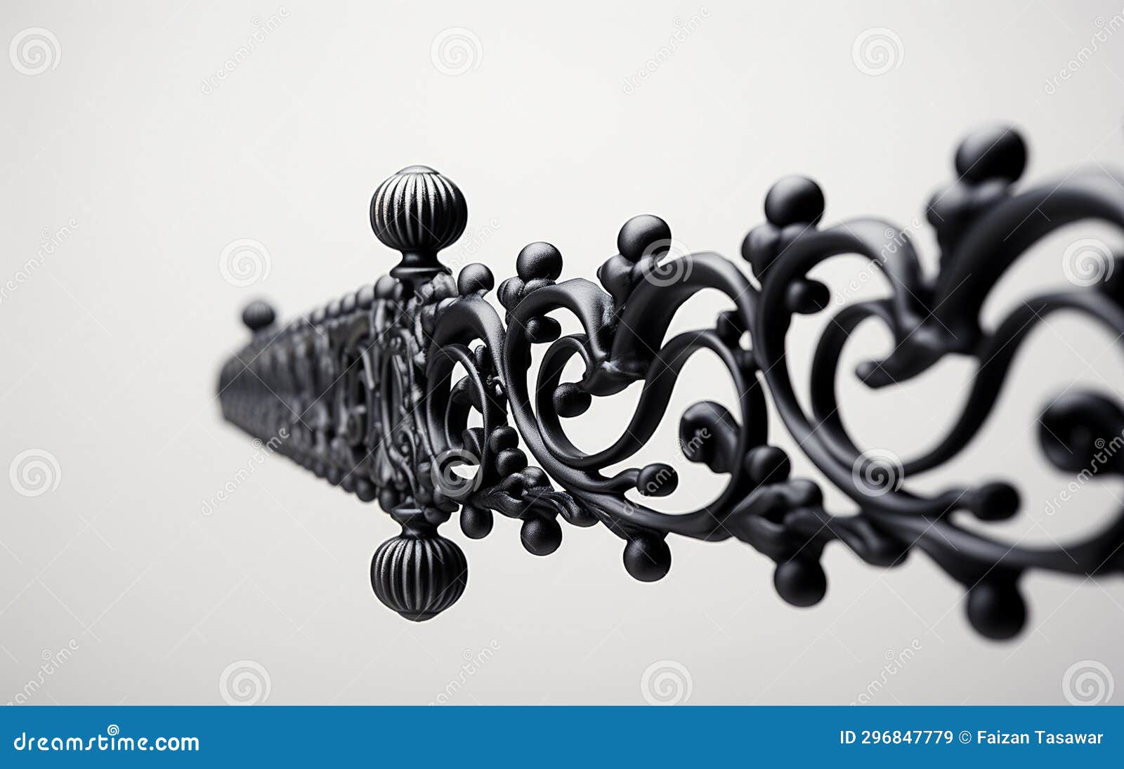 White Background Wrought Iron -Generative Ai Stock Illustration ...