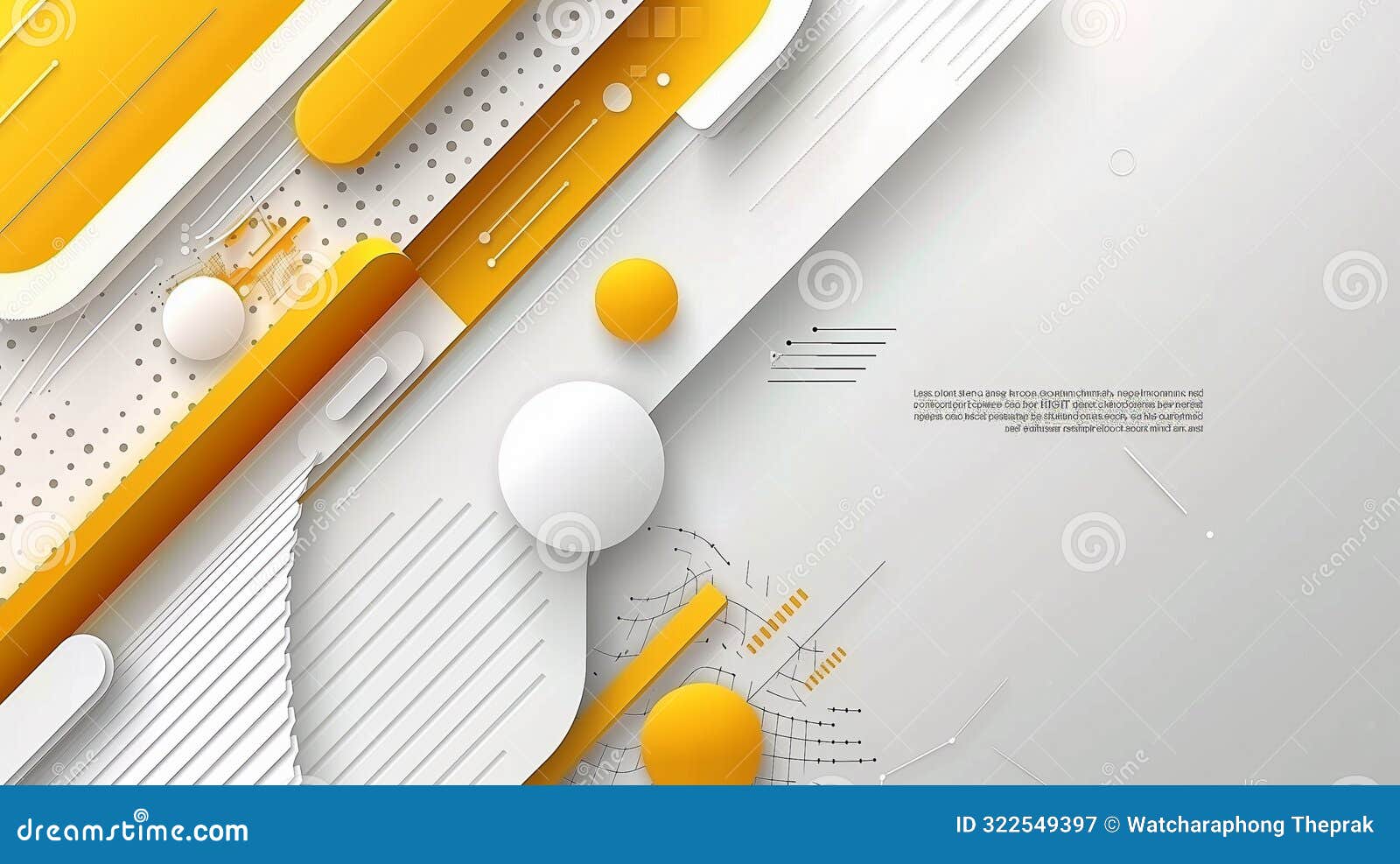 White Background with Yellow and White Geometric Shapes and Lines Stock ...