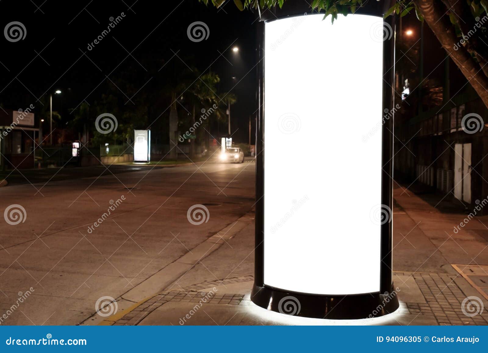 White Backlit Ad Space Advertisement Billboard Outdoor Stock Image ...