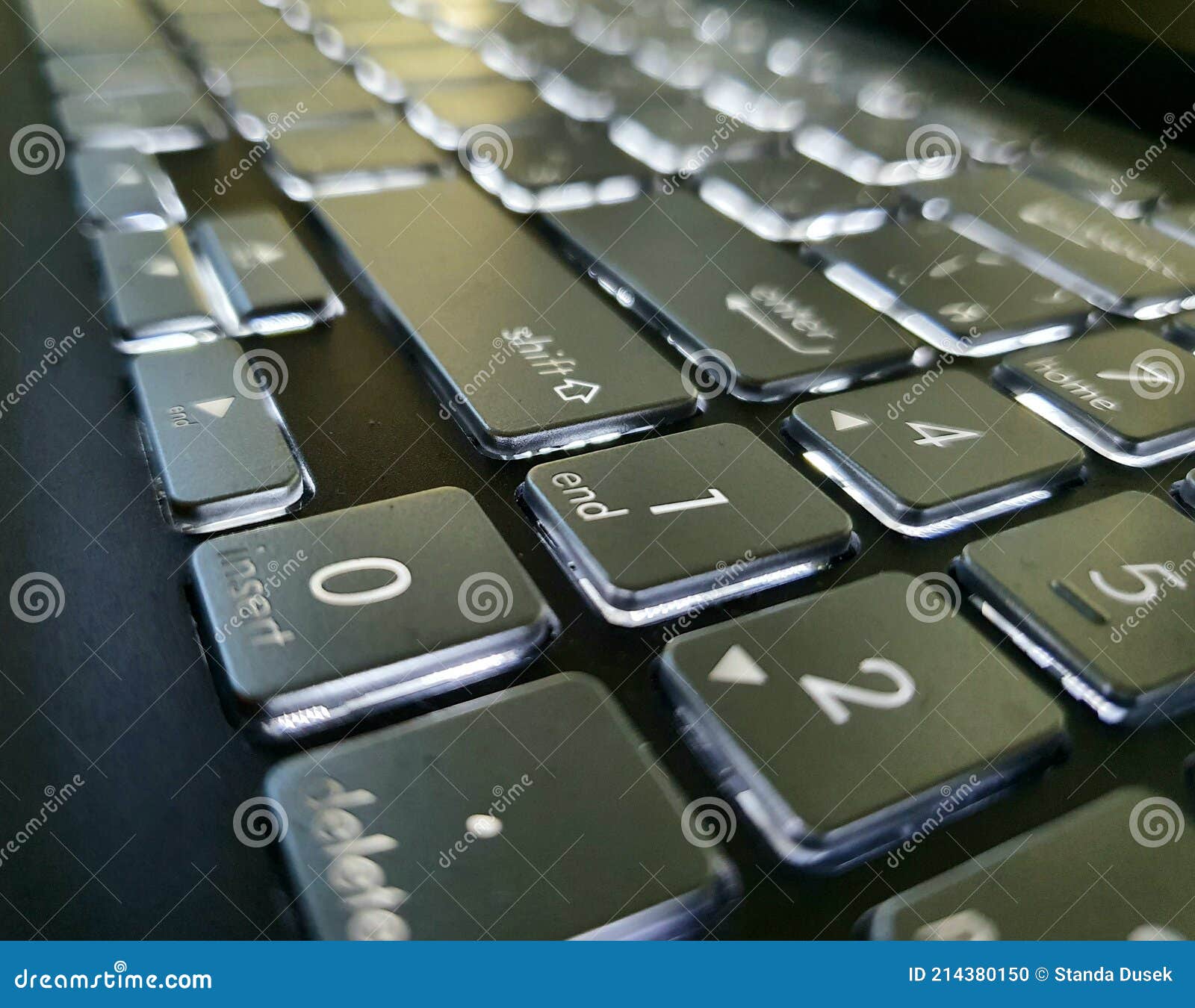 White Backlit Keyboard from Laptop Stock Photo - Image of multimedia ...
