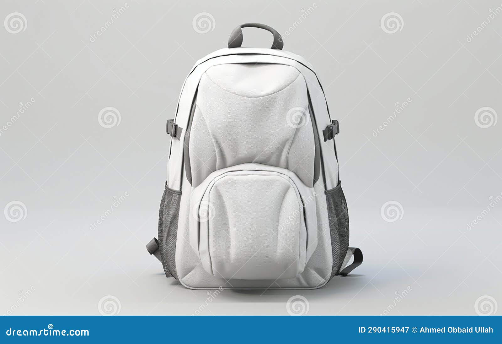 White Backpack on a White Background. Generative by Ai Stock ...