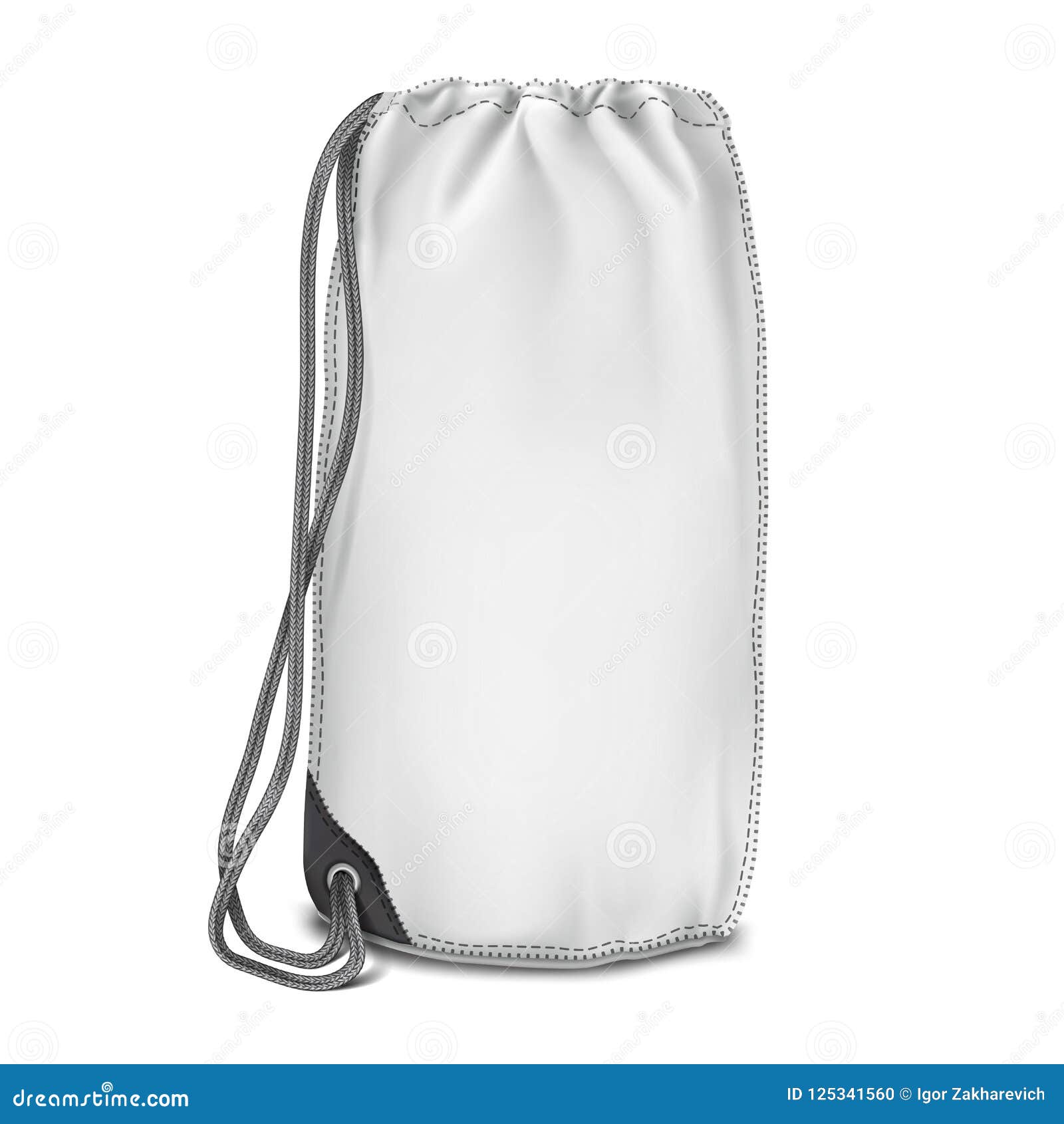 White Backpack Design Front And Back View Set. College Or School ...