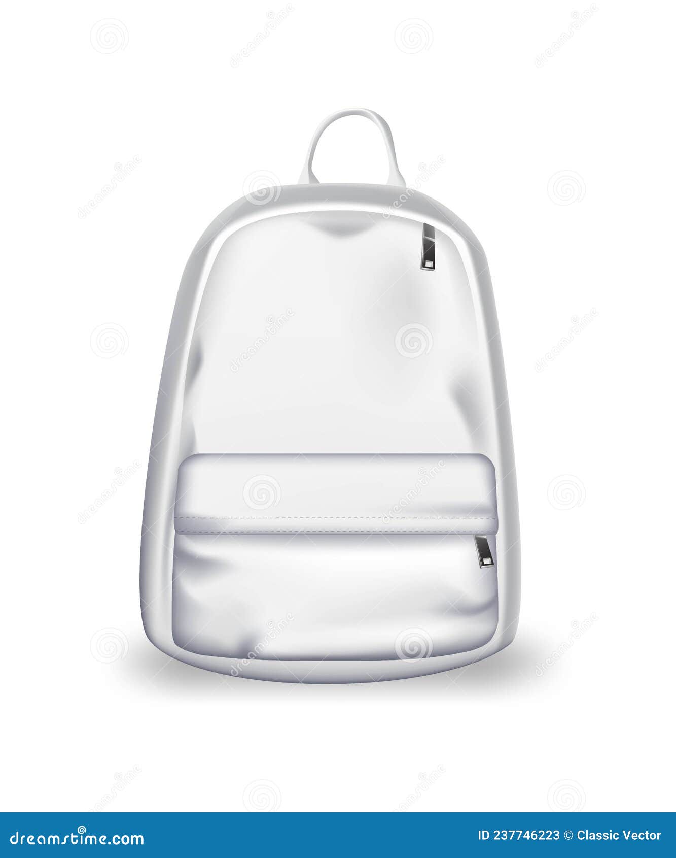White Backpack Design Front View. College or School Rucksack Mockup ...