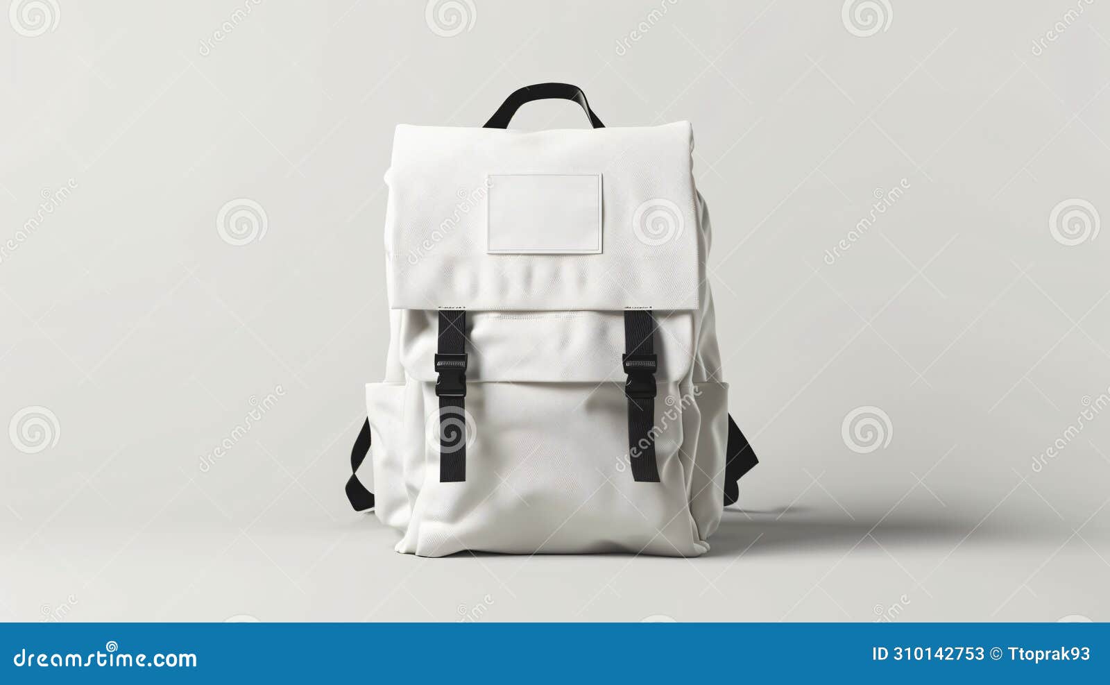 White Backpack Mock Up on Isolated White Background Stock Illustration ...