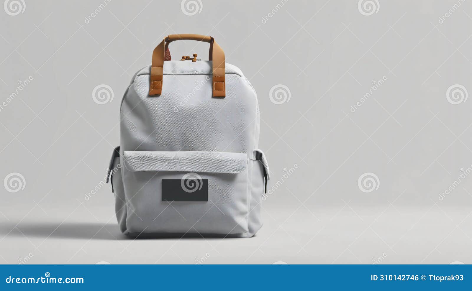 White Backpack Mock Up on Isolated White Background Stock Illustration ...