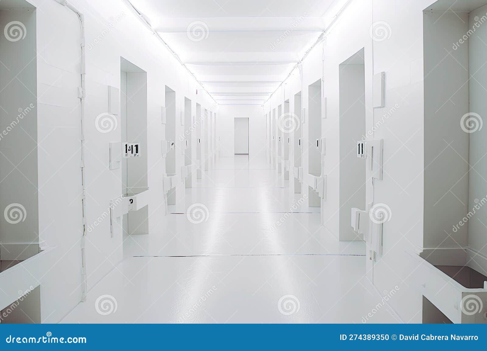 White Backroom, Many Ways Empty and Labyrinth. AI Generative Stock ...