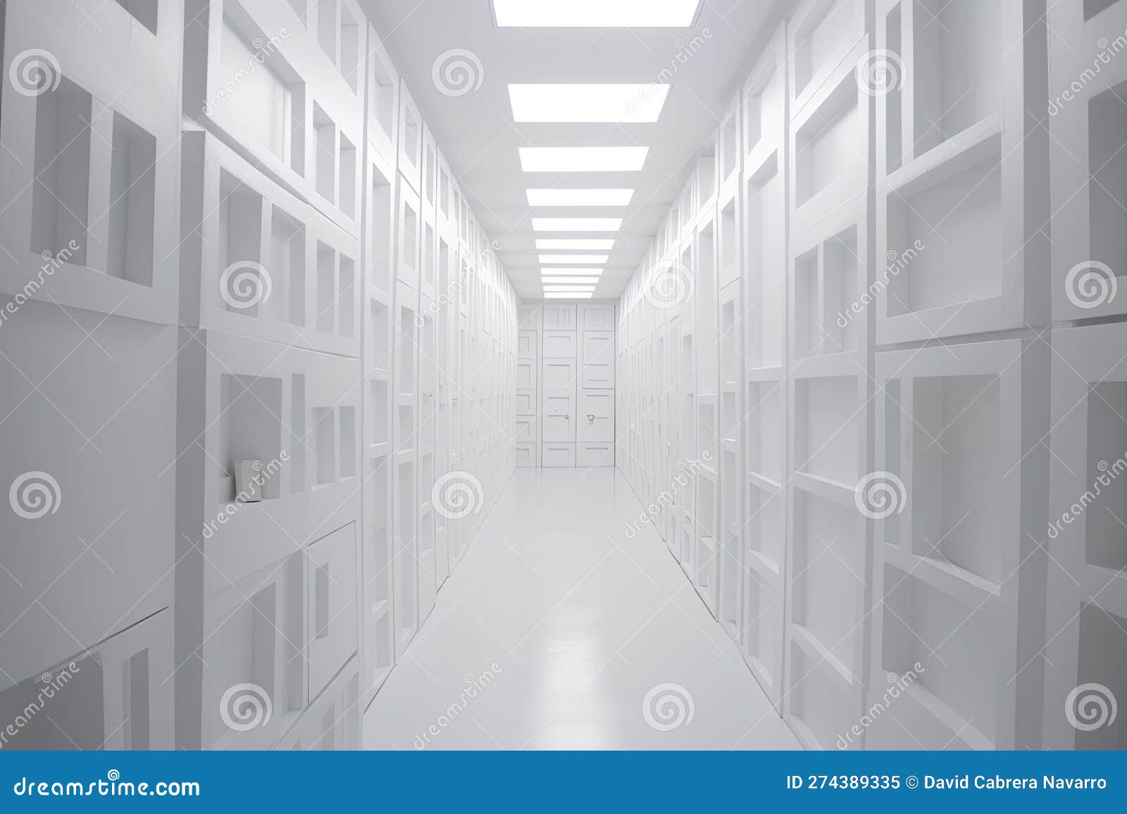 White Backroom, Many Ways Empty and Labyrinth. AI Generative Stock ...