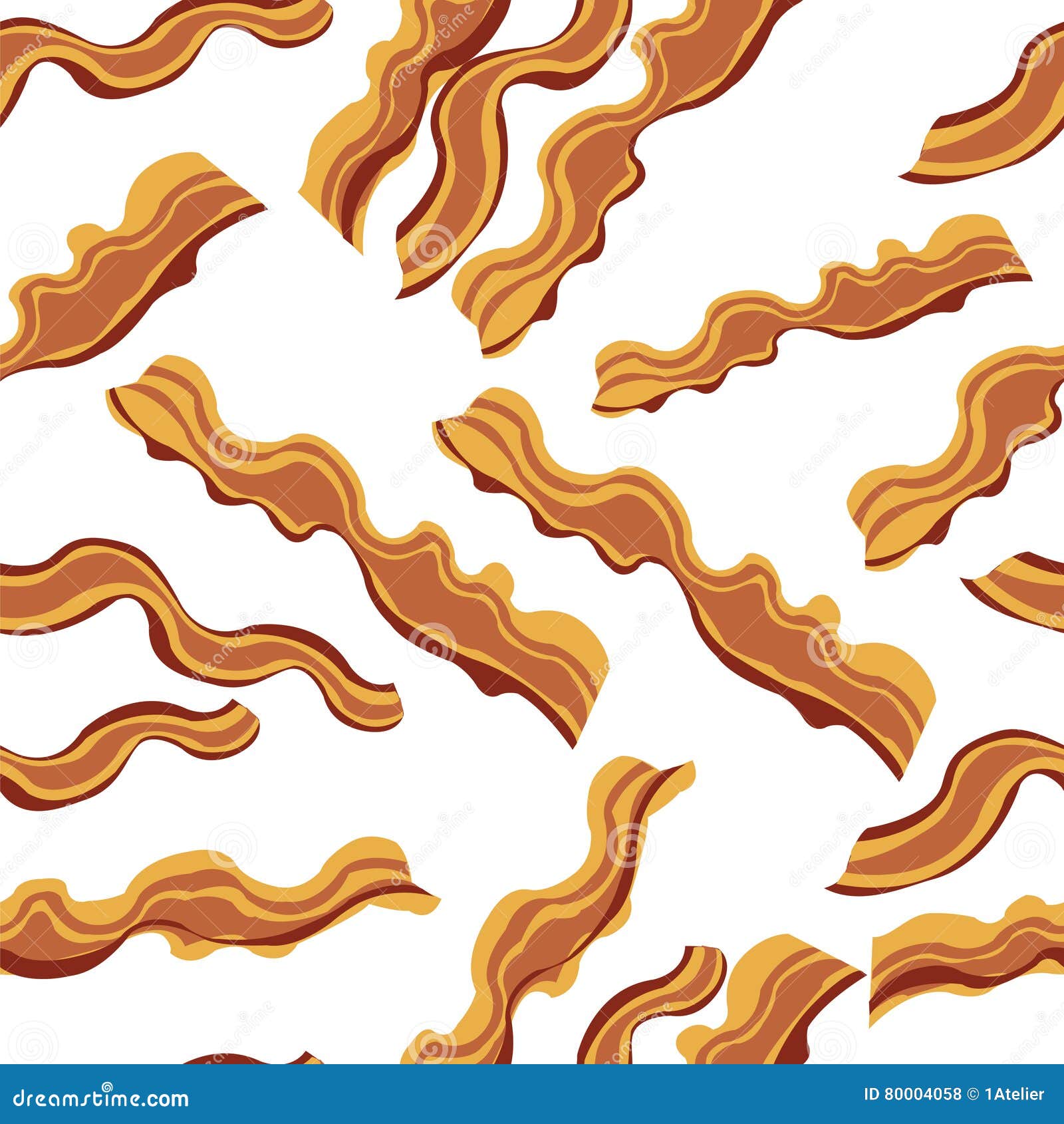 White Bacon Vector Textile Print Food Seamless Pattern. Stock Vector ...