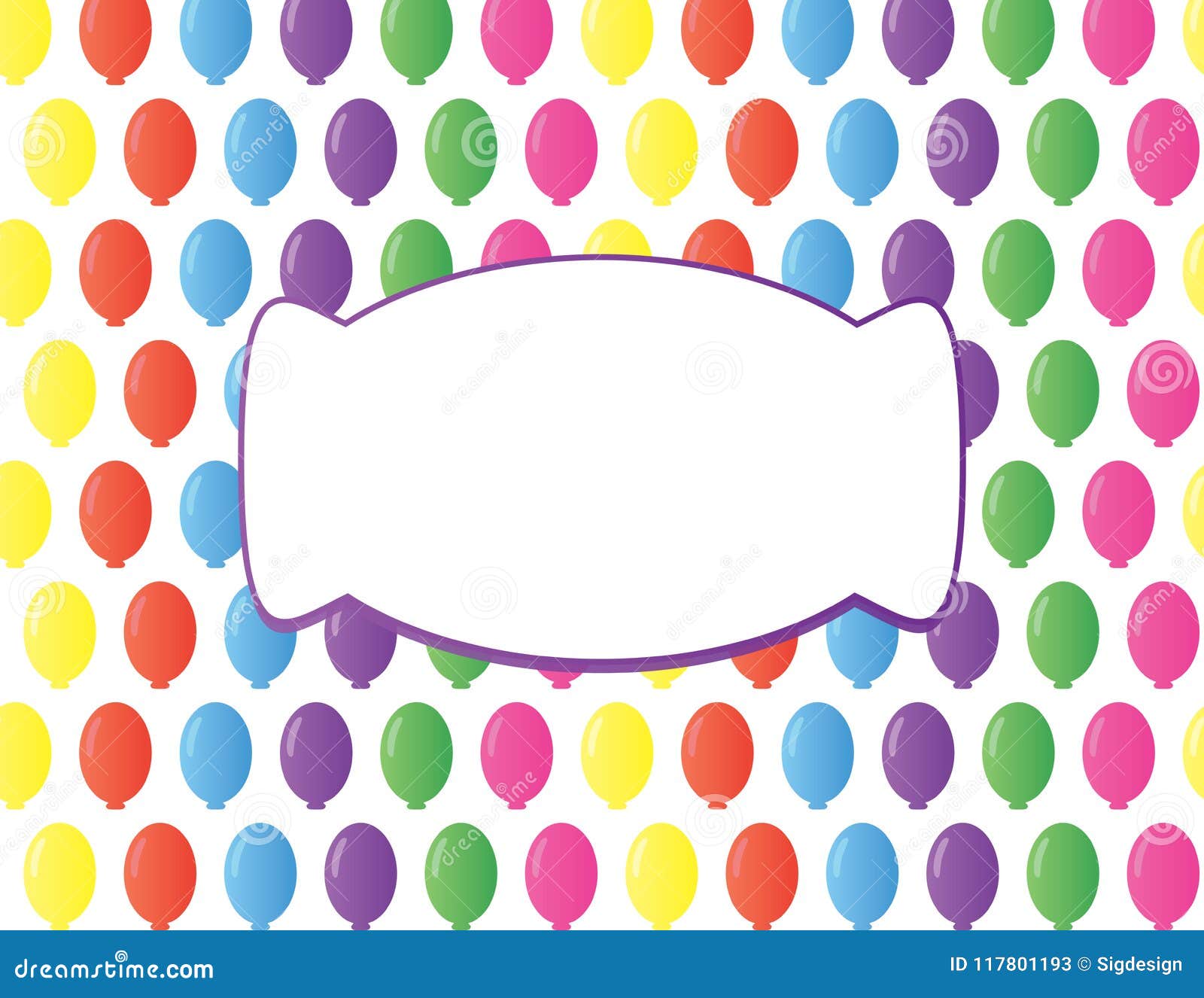Balloons Pattern Banner Template with Blank Badge Stock Vector ...